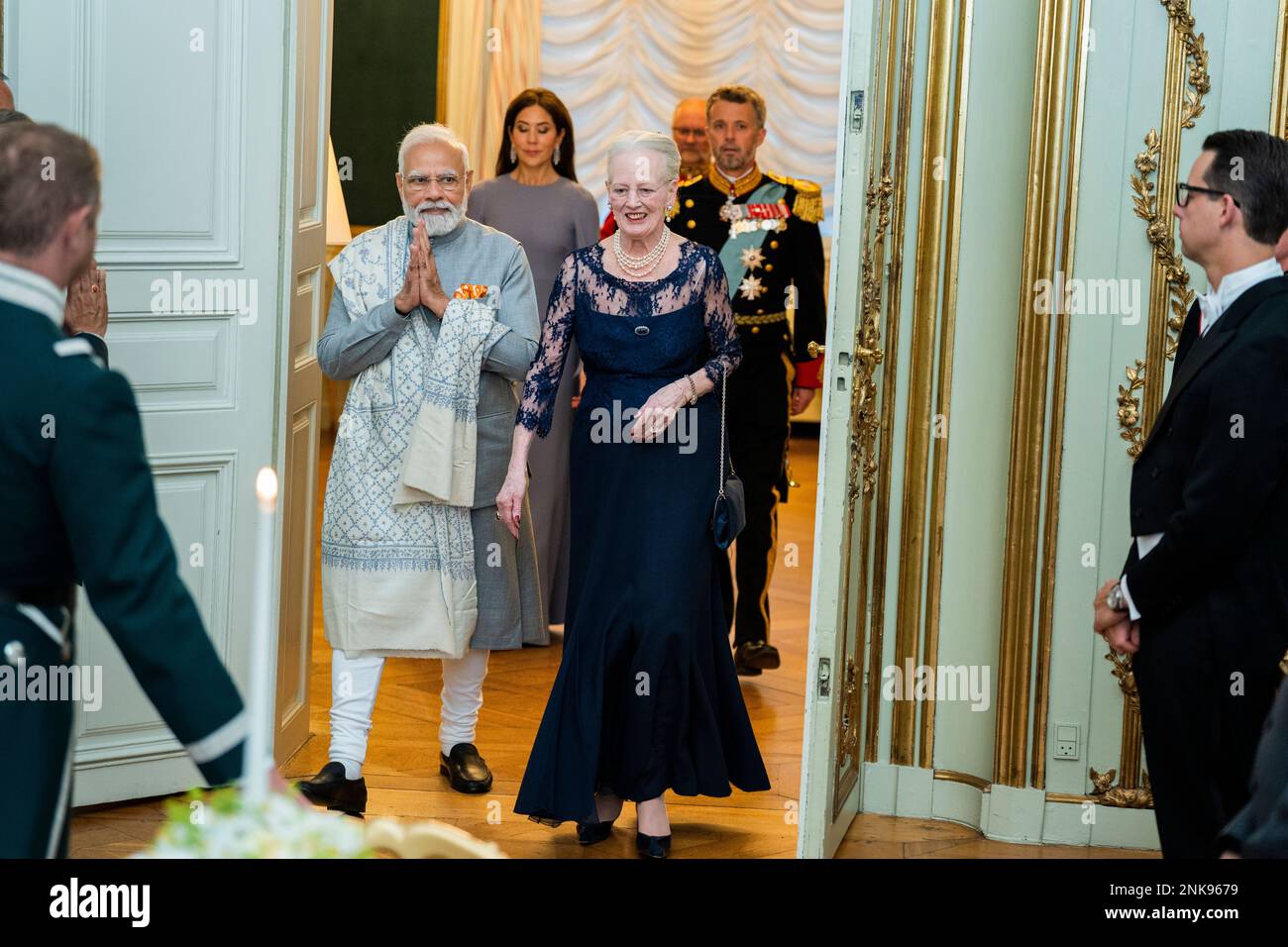 Denmark's Queen Margrethe arrives with India's prime minister Narendra ...