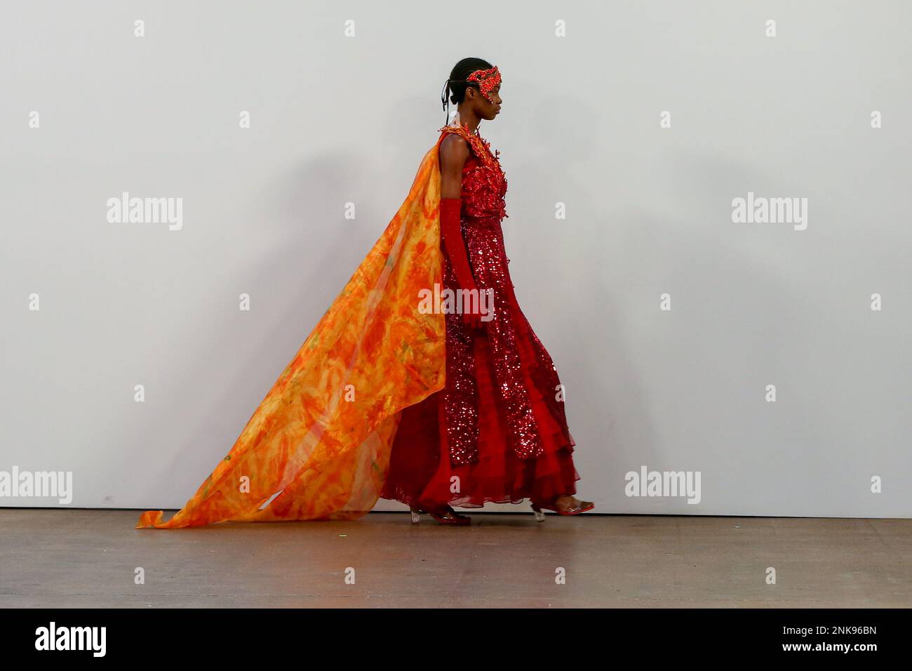 London, UK. 18th Feb, 2023. A model walks the runway at the Felix ...