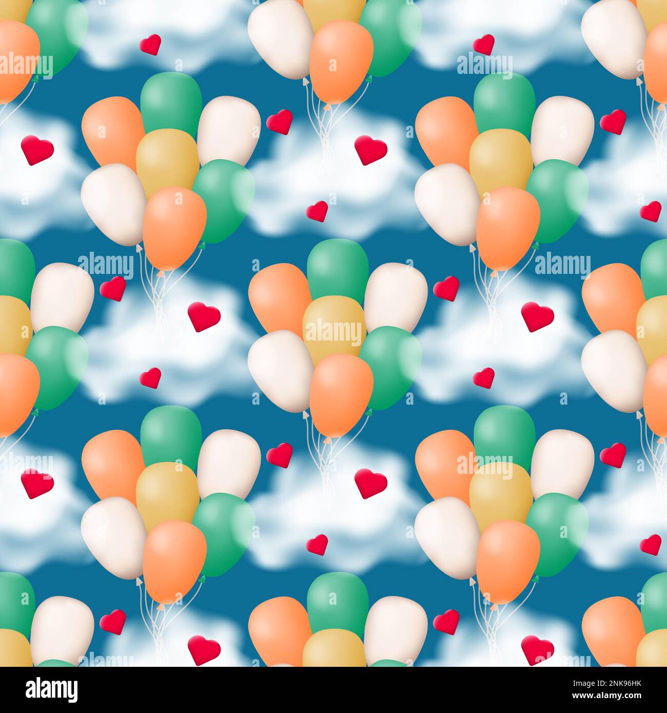 Hearts seamless pattern festive Stock Vector Images - Alamy