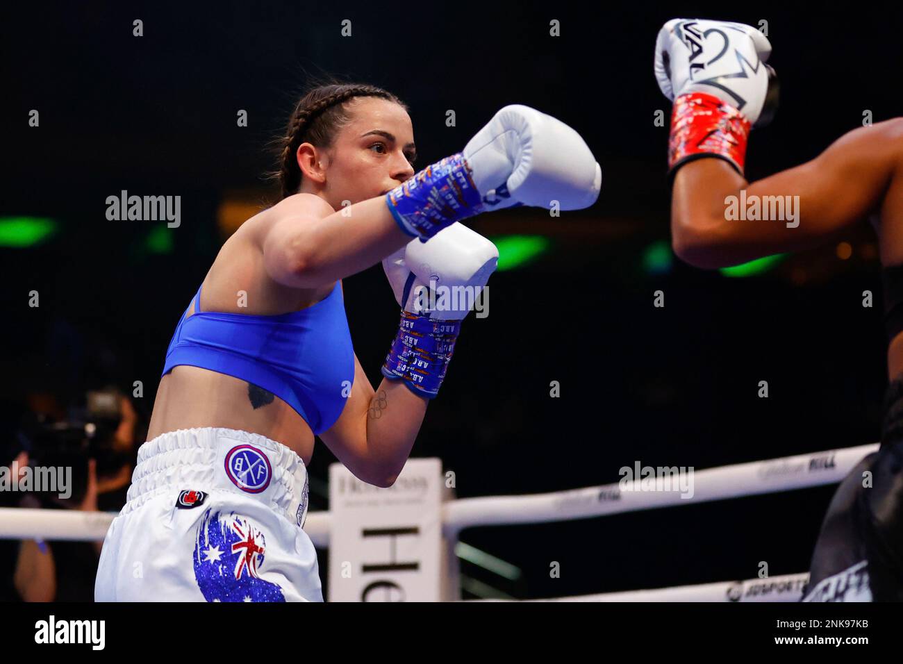 NEW YORK, NY - APRIL 30: Skye Nicholson of Yatala Australia boxes ...