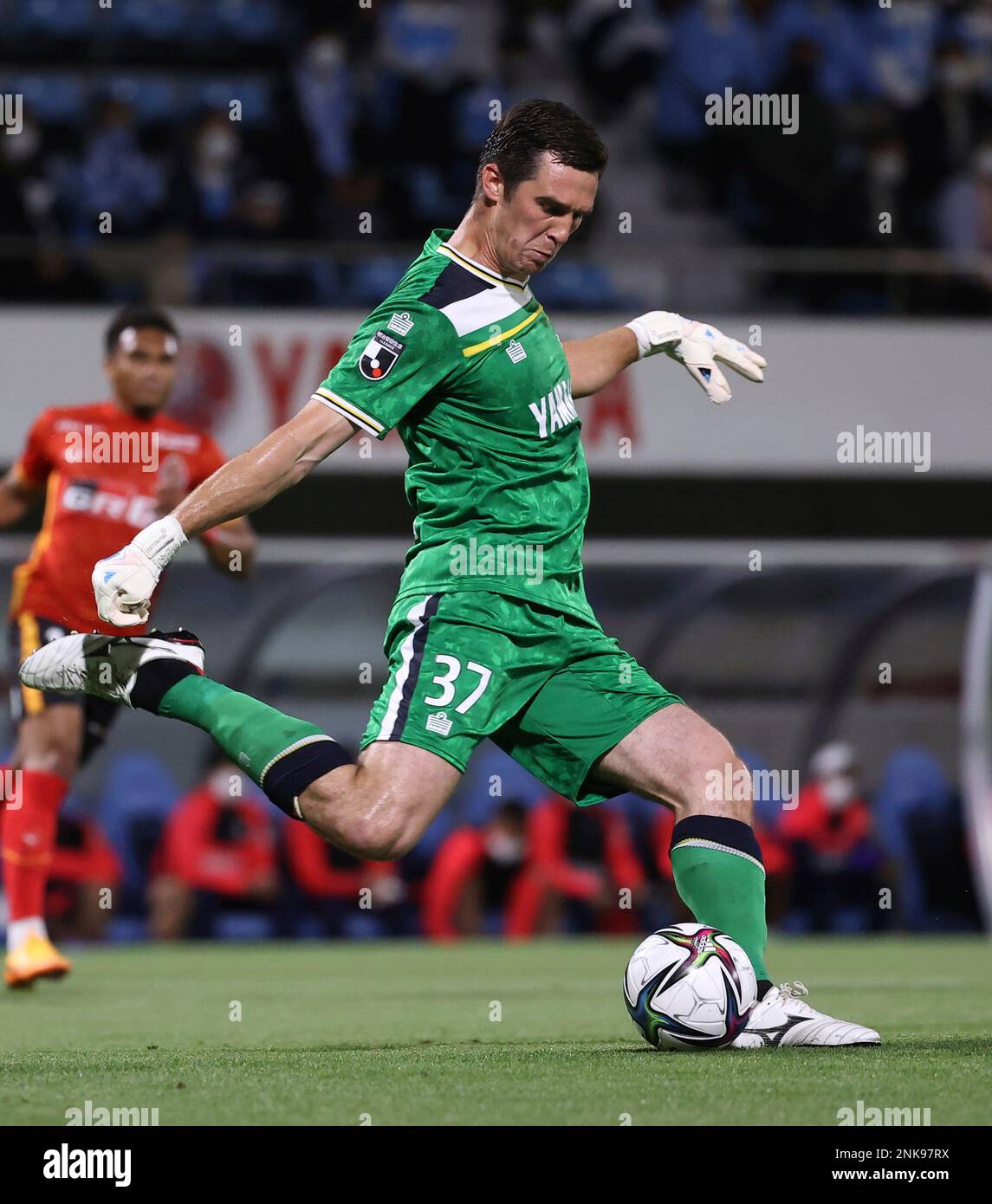 Iwata's Goal Keeper ALEXEI KOSELEV of Moldova is pictured during the ...