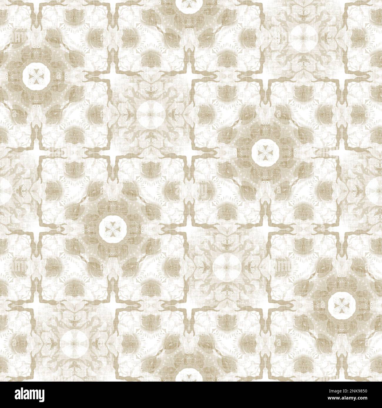 Ecru natural linen effect patterned coastal geo background. Seamless ...