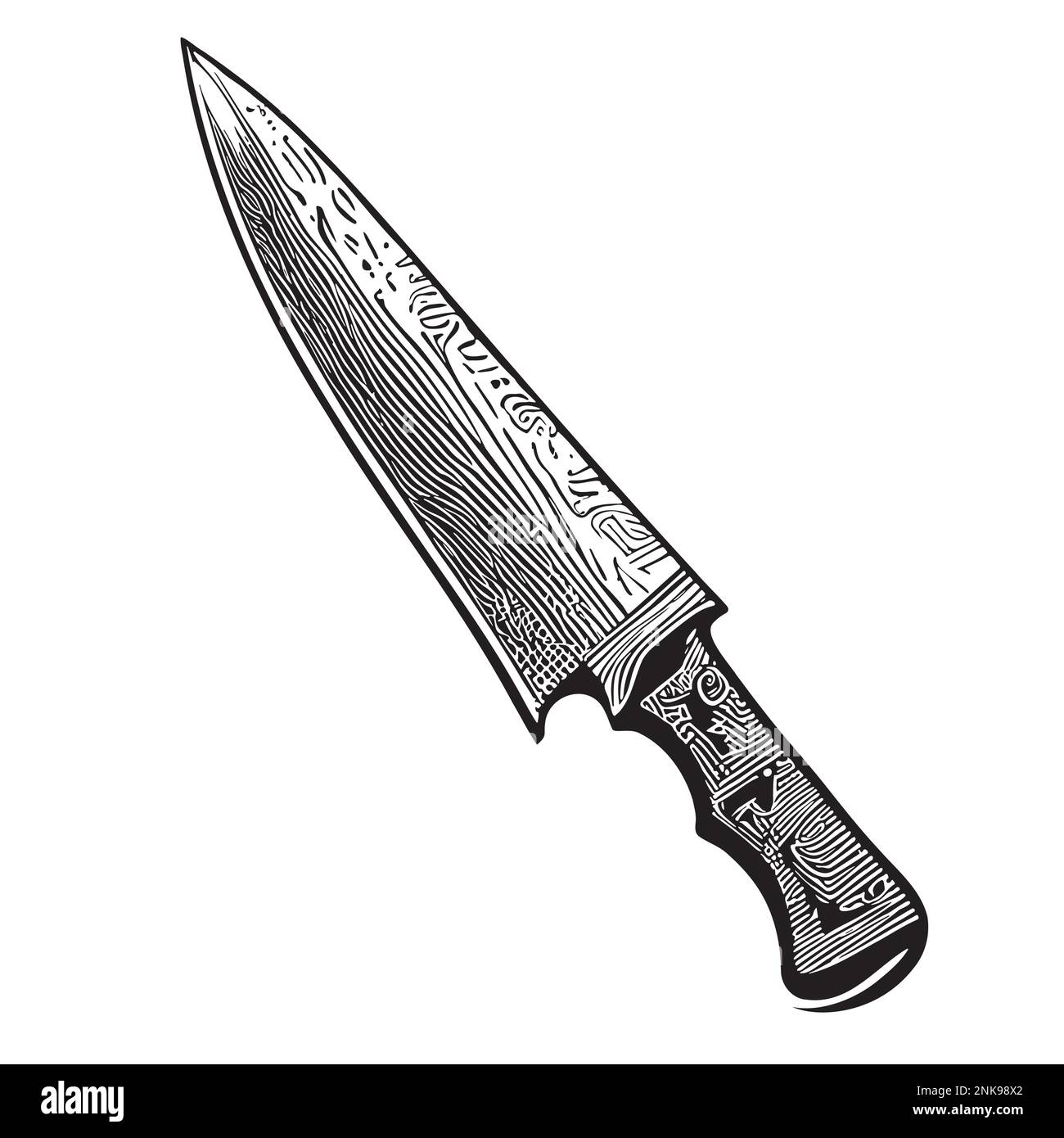 Knife hand drawn sketch Vector illustration Kitchen coocked Stock ...