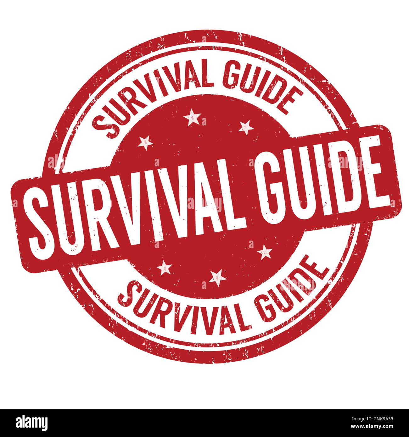 Survival guide grunge rubber stamp on white background, vector ...