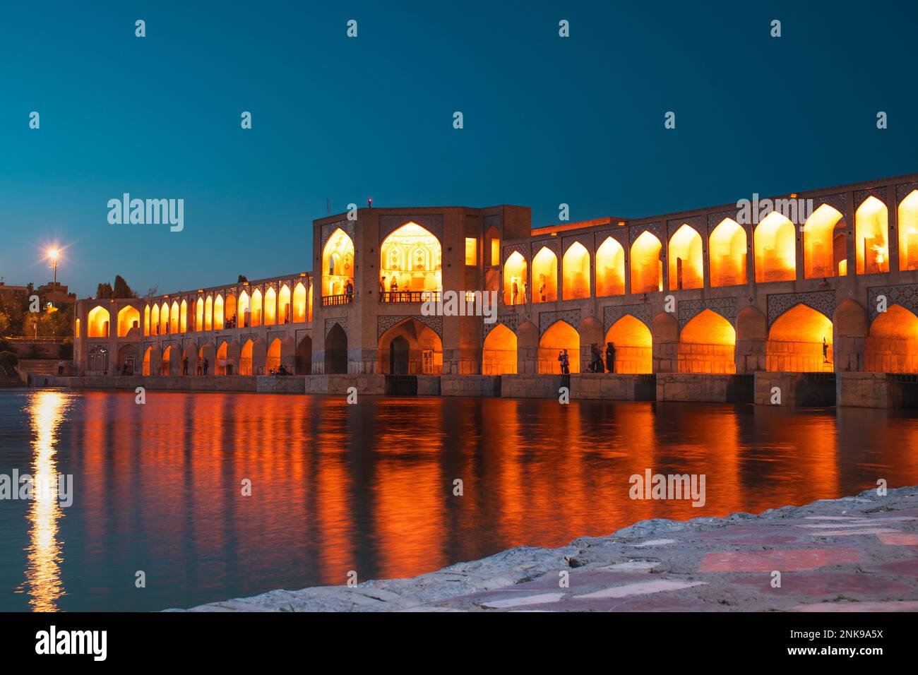 Isfahan, Iran - 15th june, 2022: tourist muslim visit Old Khajoo bridge ...