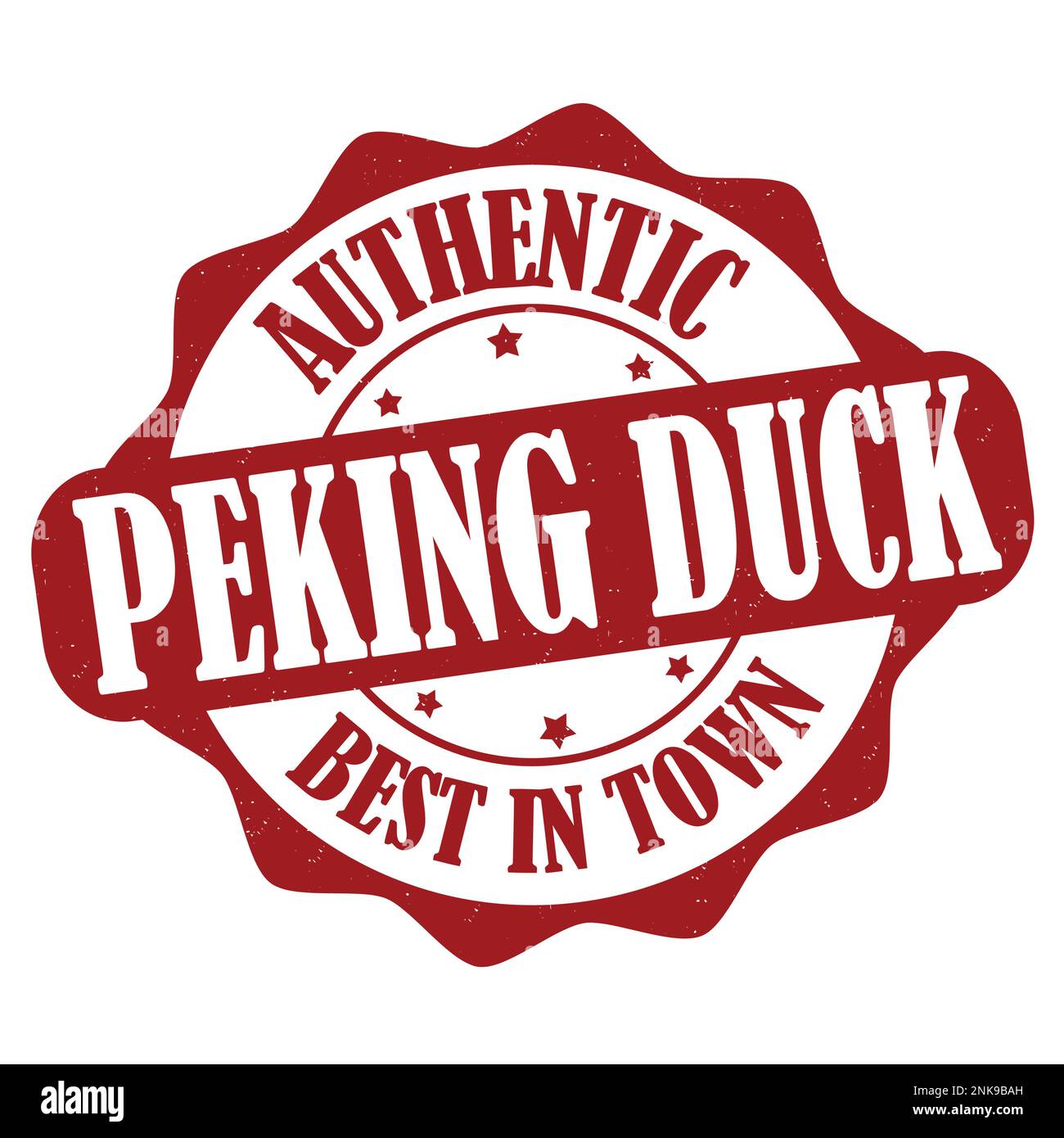 Peking duck label or stamp on white background, vector illustration ...