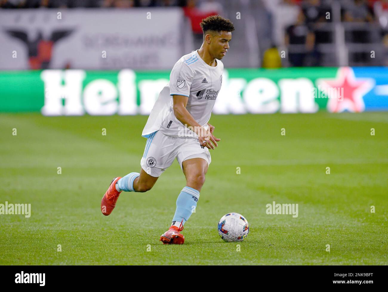 WASHINGTON, DC - APRIL 23: New England Revolution defender Brandon Bye ...