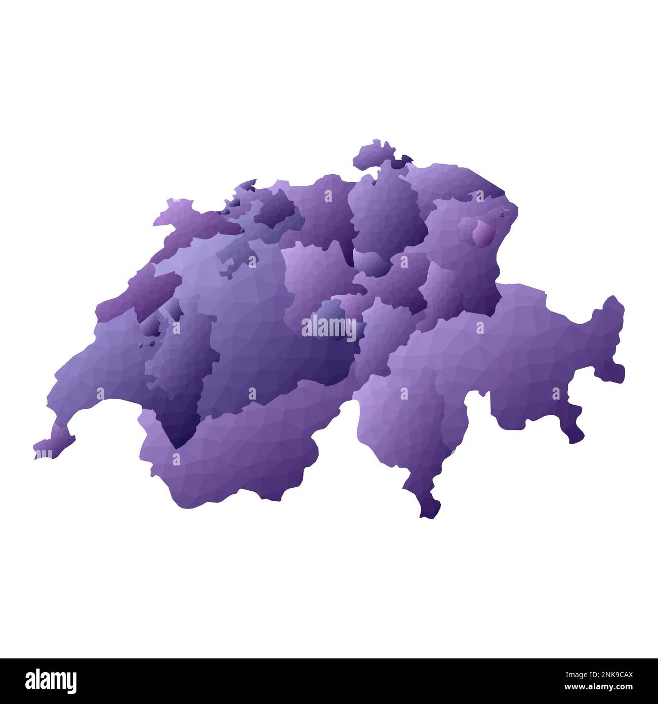 Switzerland map. Geometric style country outline. Eminent violet vector ...
