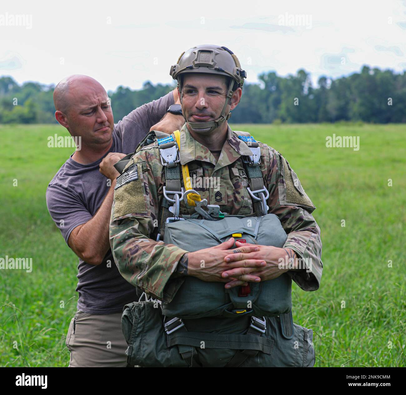 A ranger from the 5th Ranger Training Battalion gets inspected by a ...