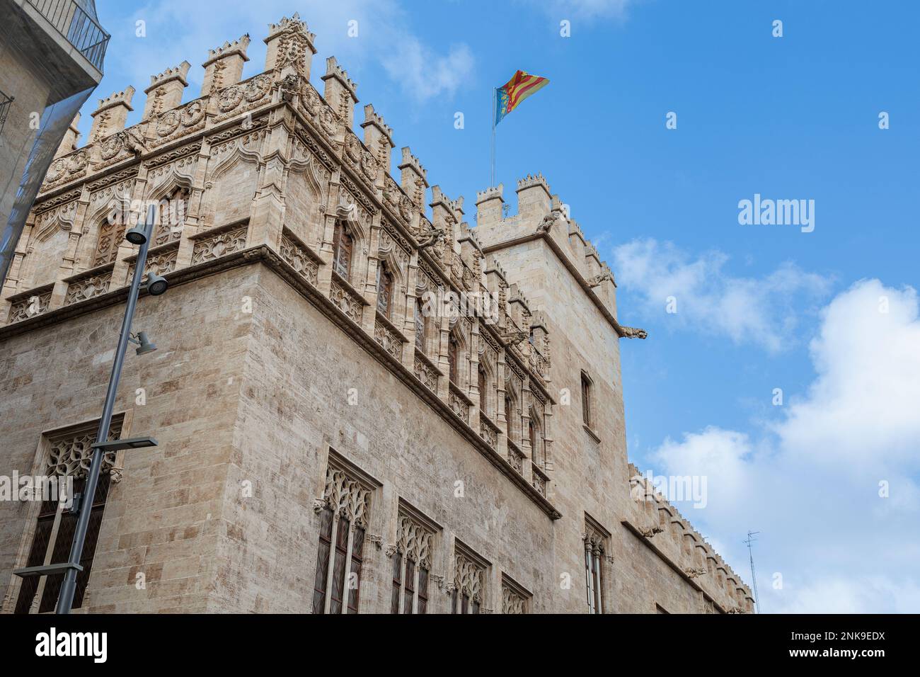 Lonja de la Seda o Lonja de los Mercaderes Facade in Valencia, Spain ...