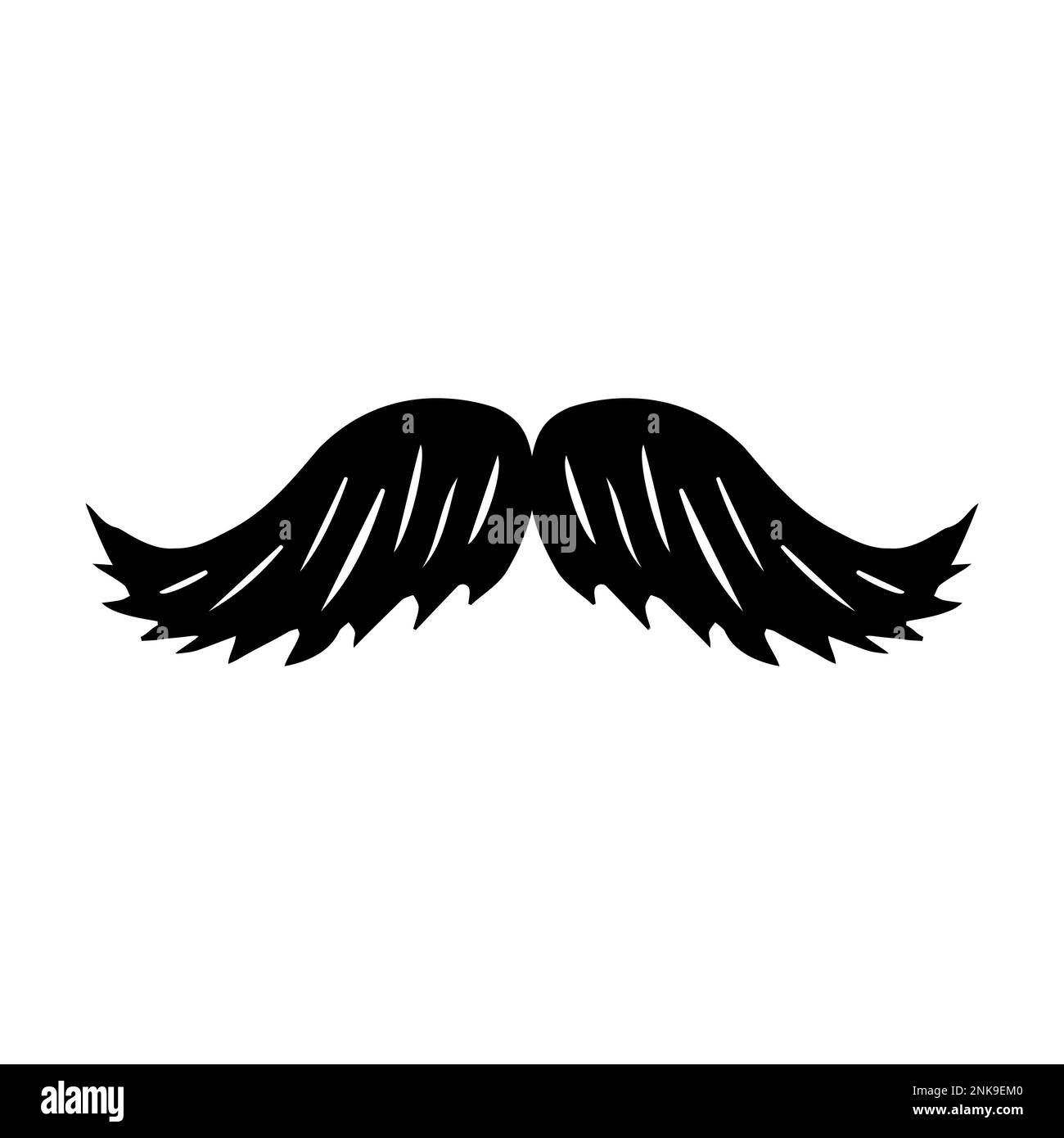 Vector hand drawn doodle sketch mustache isolated on white background ...