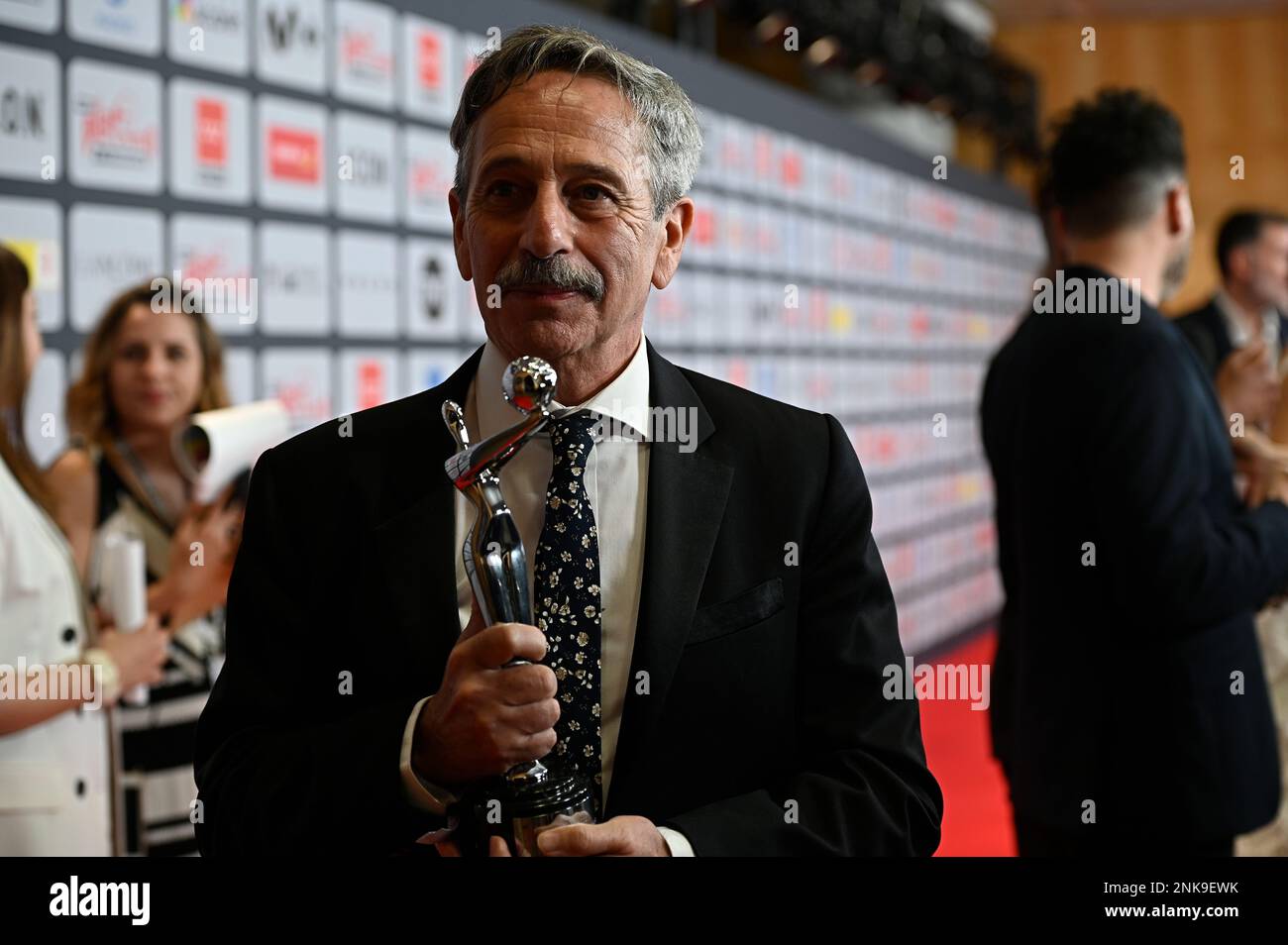 Blanca Portillo poses with her Platinum film award at the gala held at ...