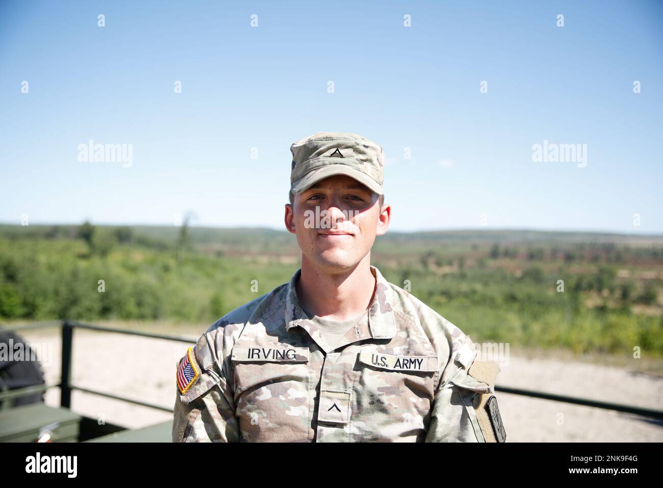 U.S. Army Pvt. Nicholas Irving, an Air Defense Battle Management System ...