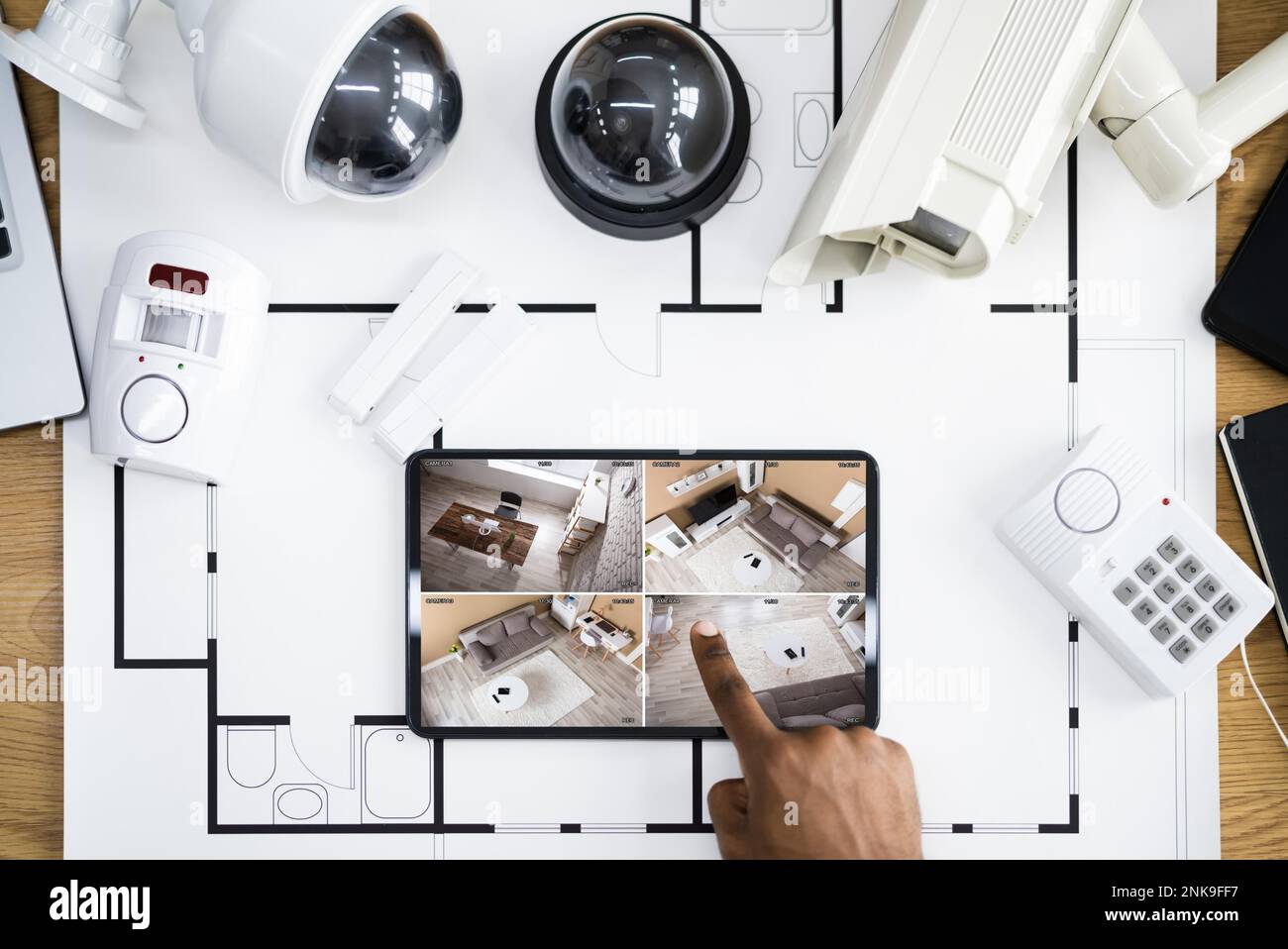 Security camera setup, cctv installation Stock Photo - Alamy