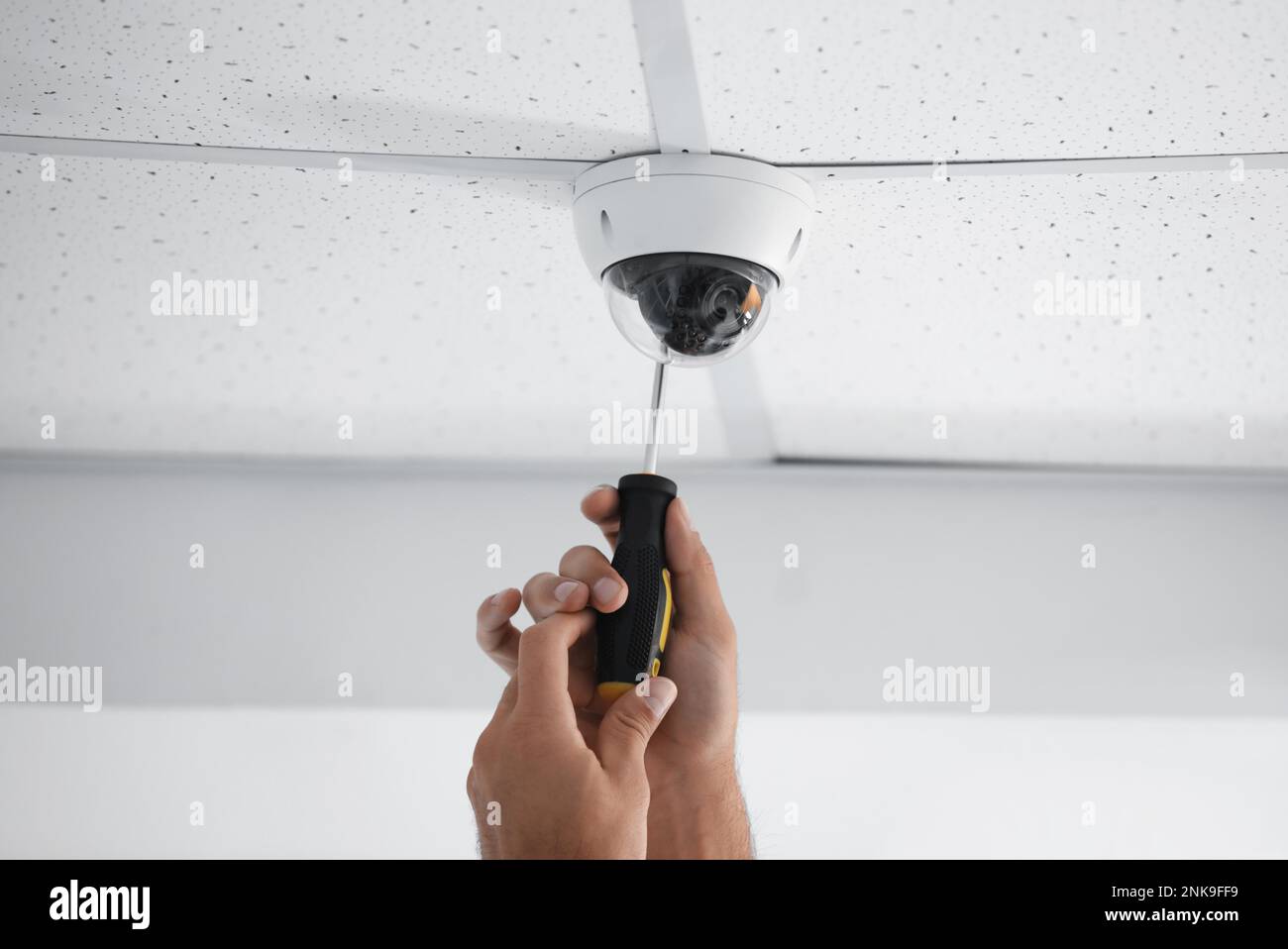 Security camera setup, cctv installation Stock Photo - Alamy
