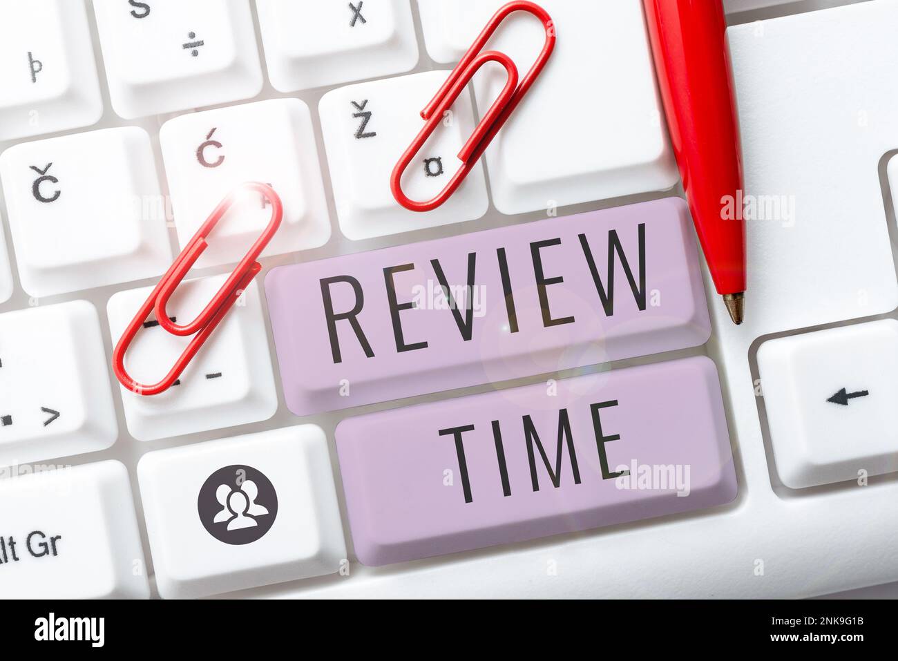 Text sign showing Review Time. Conceptual photo situation or system its ...
