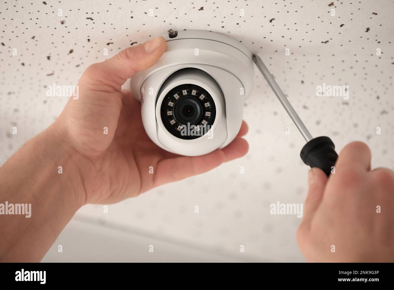 Security camera setup, cctv installation Stock Photo - Alamy