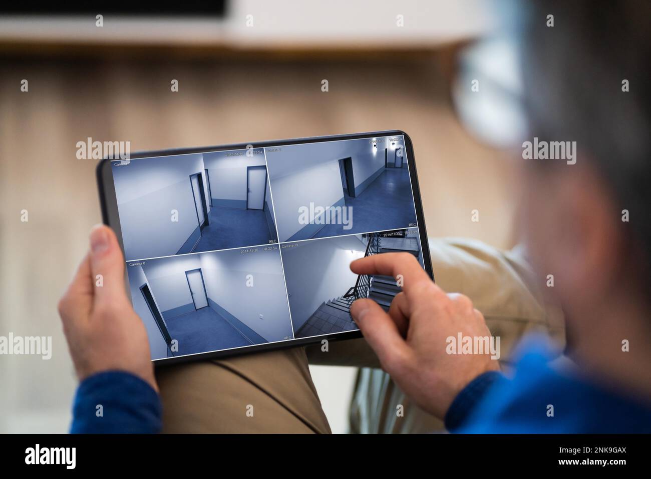 Security camera setup, cctv installation Stock Photo - Alamy