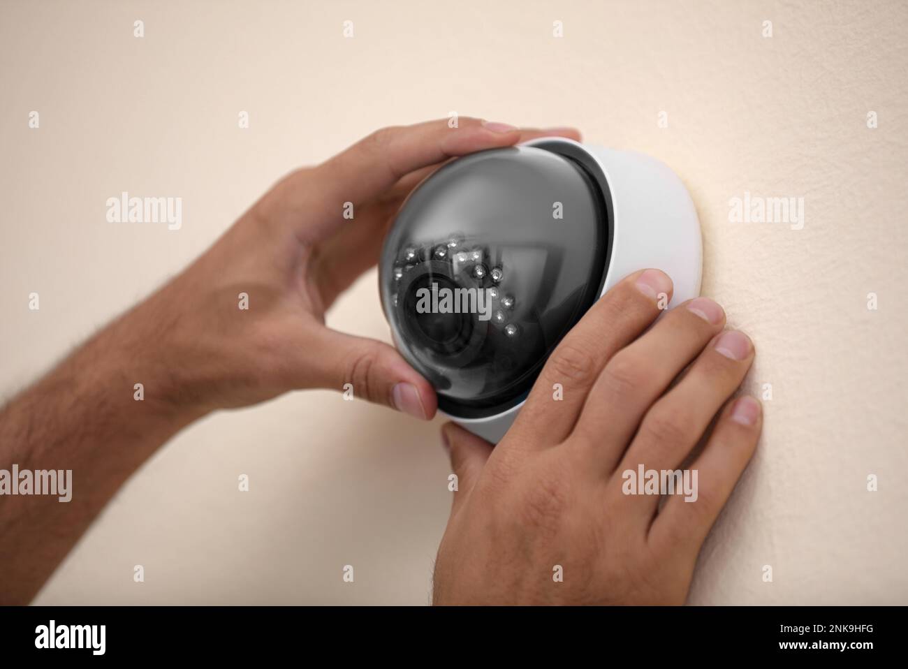 Security camera setup, cctv installation Stock Photo - Alamy