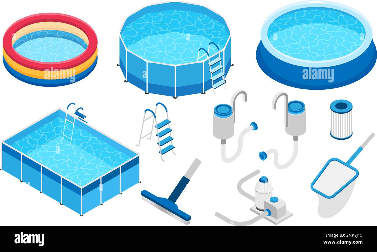 Backyard pool party Stock Vector Images - Alamy