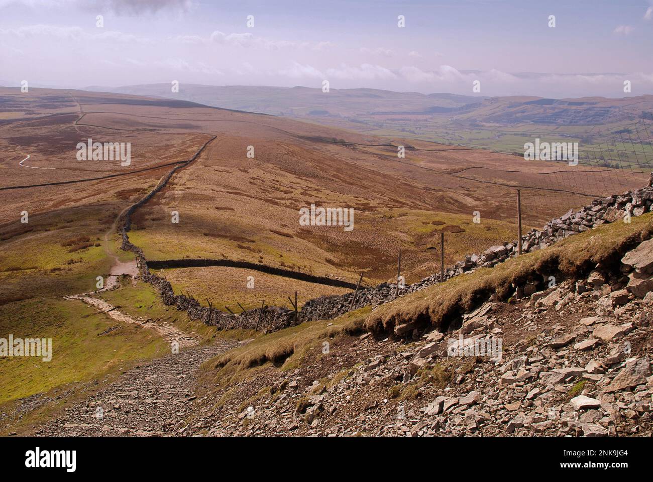 The first part of the final ascent up Pen-y-Ghent.The lower part of ...