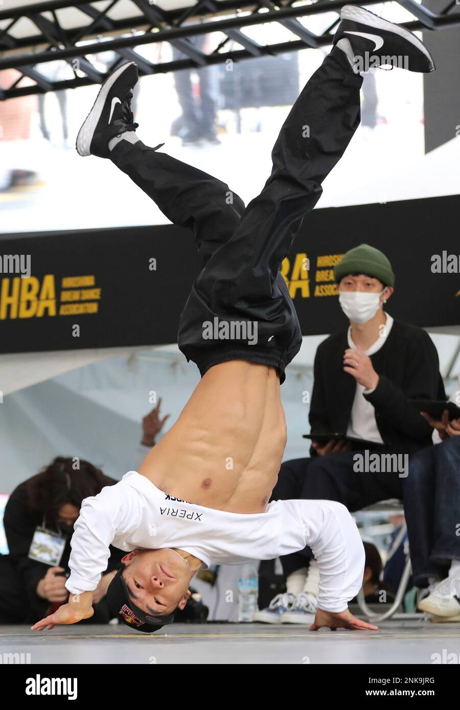 Japanese breakdancing dancer "Shigekix" (Shigeyuki Nakarai) performs in ...