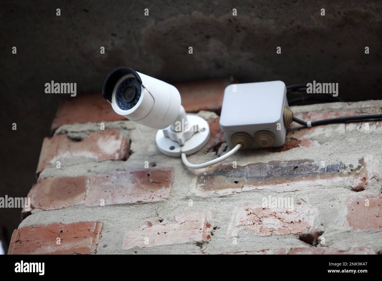 Security camera setup, cctv installation Stock Photo - Alamy