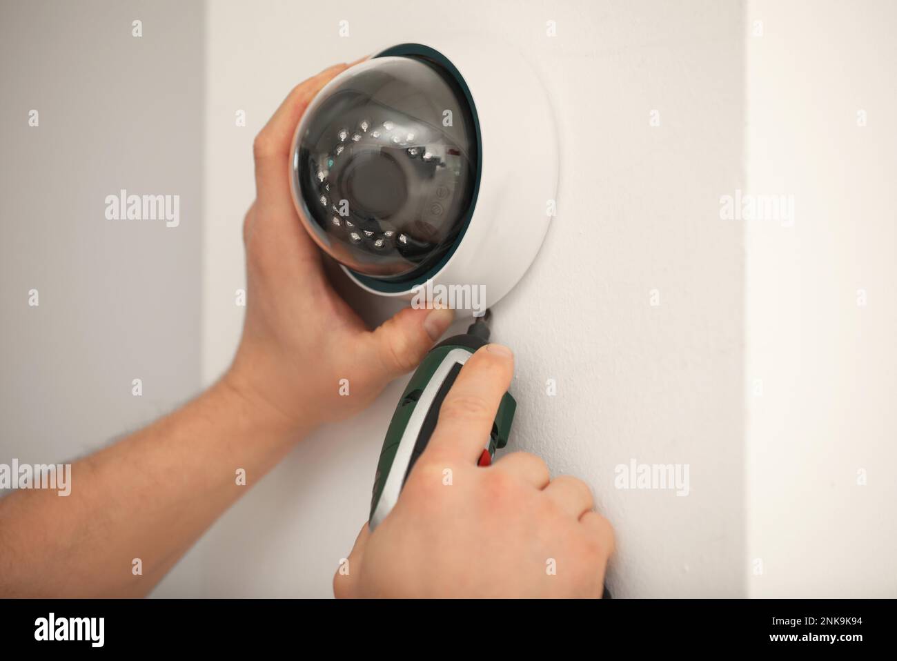 Security camera setup, cctv installation Stock Photo - Alamy