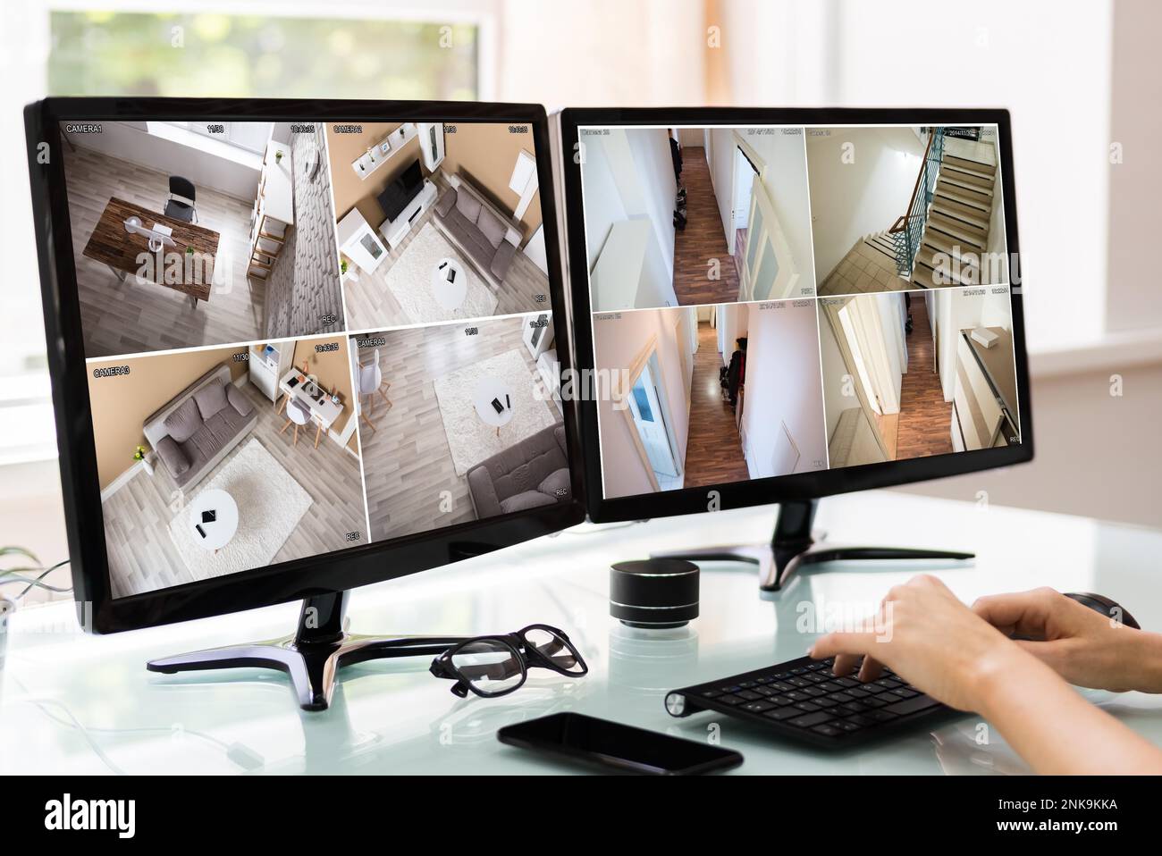 Security camera setup, cctv installation Stock Photo - Alamy