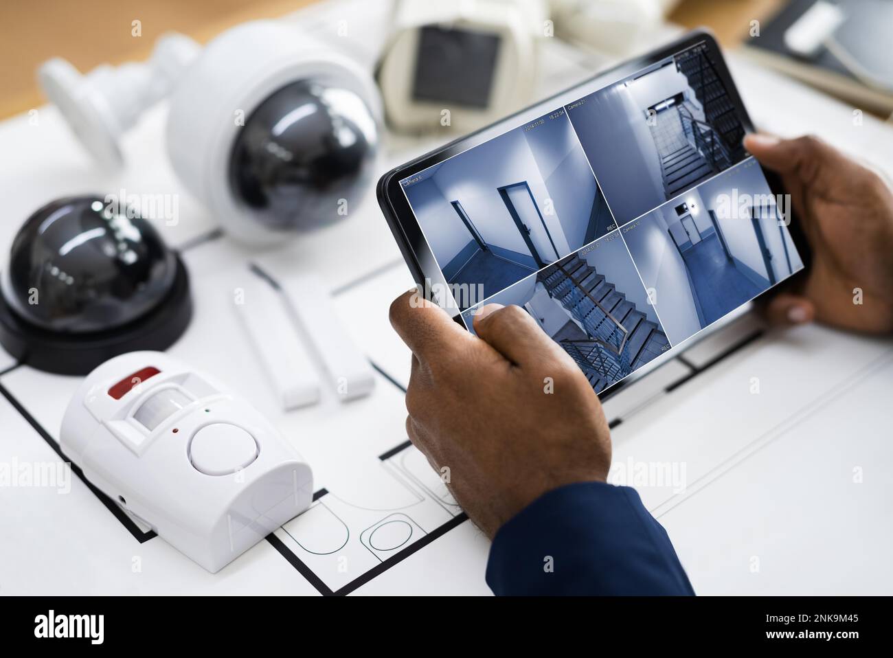 Security camera setup, cctv installation Stock Photo - Alamy