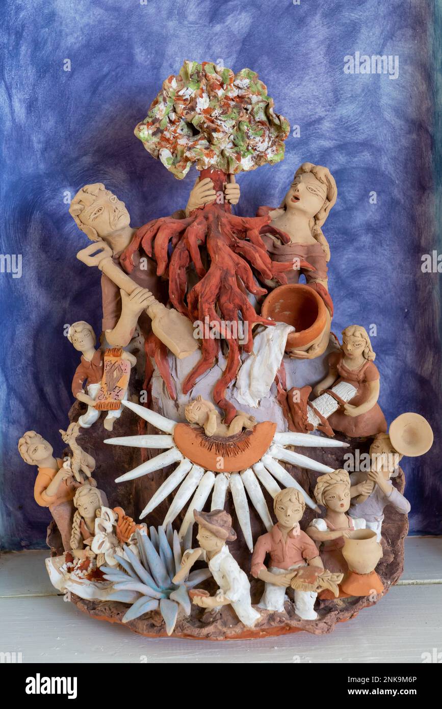 Statue in the ceramic studio of master artist Angelica Delina Vazquez ...