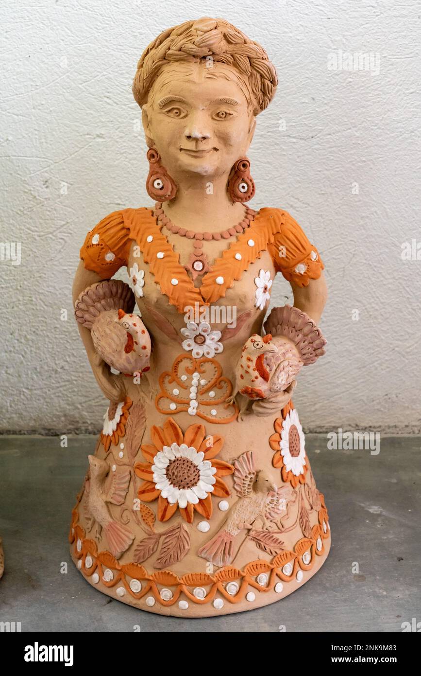Statue in the ceramic studio of master artist Angelica Delina Vazquez ...