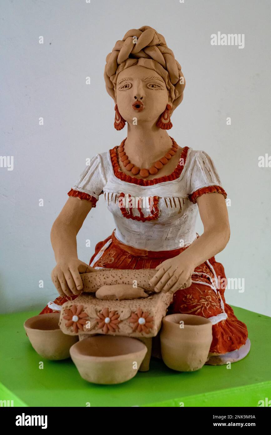 Statue in the ceramic studio of master artist Angelica Delina Vazquez ...