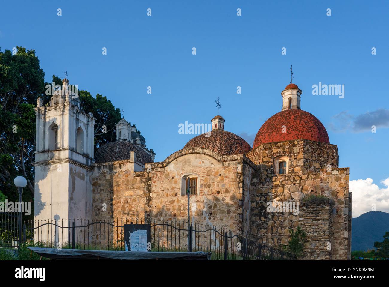 Spanish colonial Temple of Santiago with Moorish arches in its bell ...