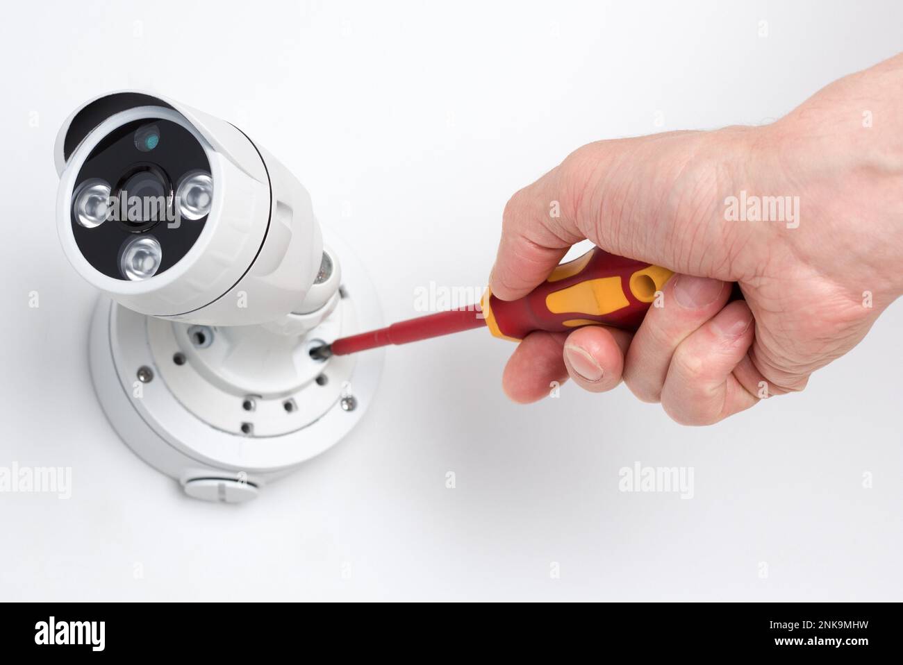 Security camera setup, cctv installation Stock Photo - Alamy