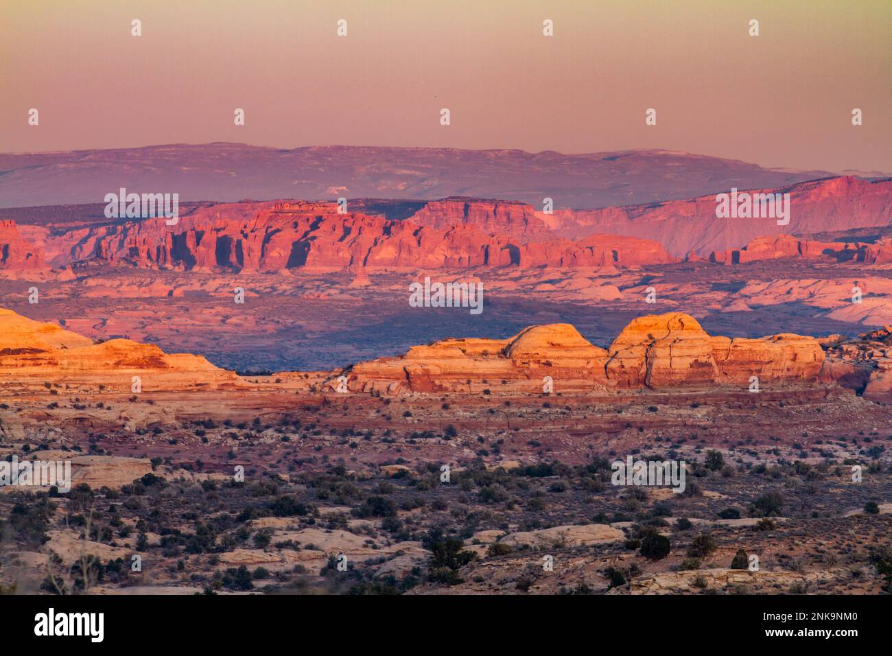 Distant view of Elephant Butte and Windows Section in Arches National ...