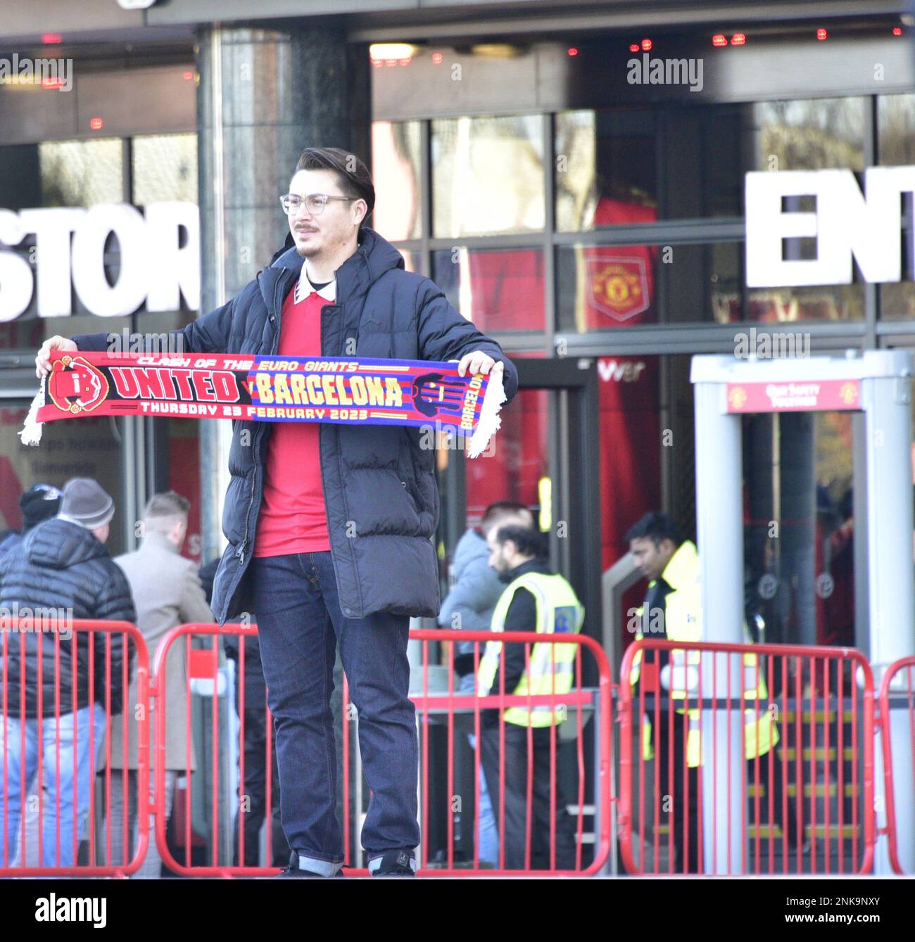 Manchester, UK, 23rd February, 2023. The scene outside the ground at ...