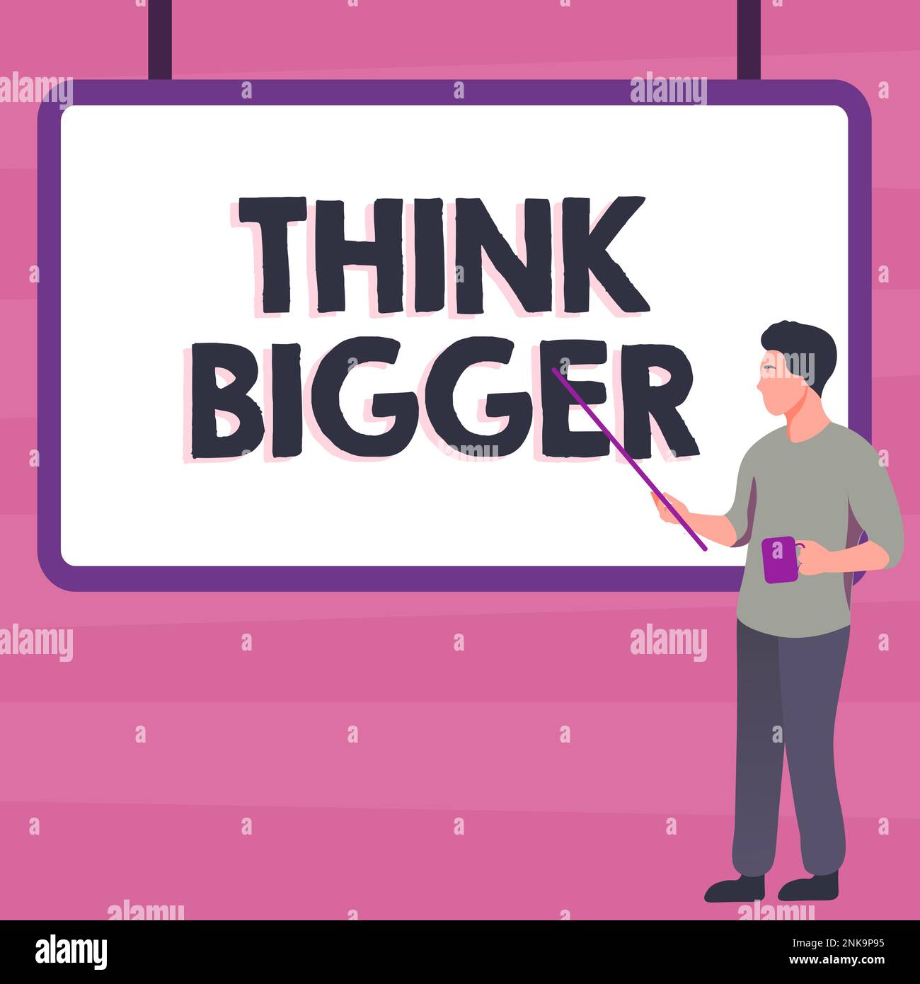 Handwriting text Think Bigger. Business concept being able to dream and ...