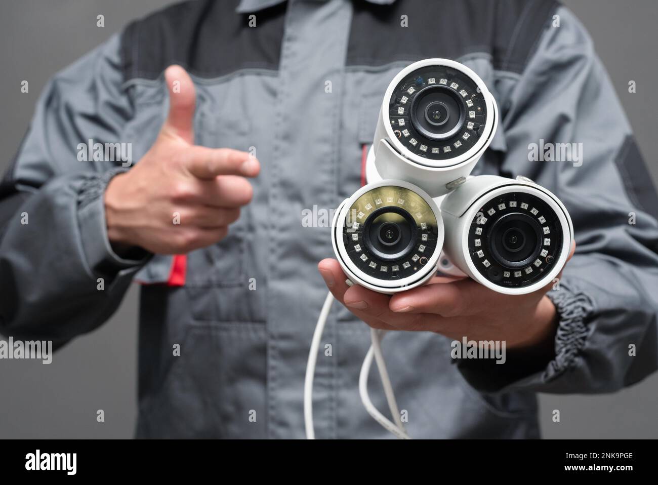 Security camera setup, cctv installation Stock Photo - Alamy