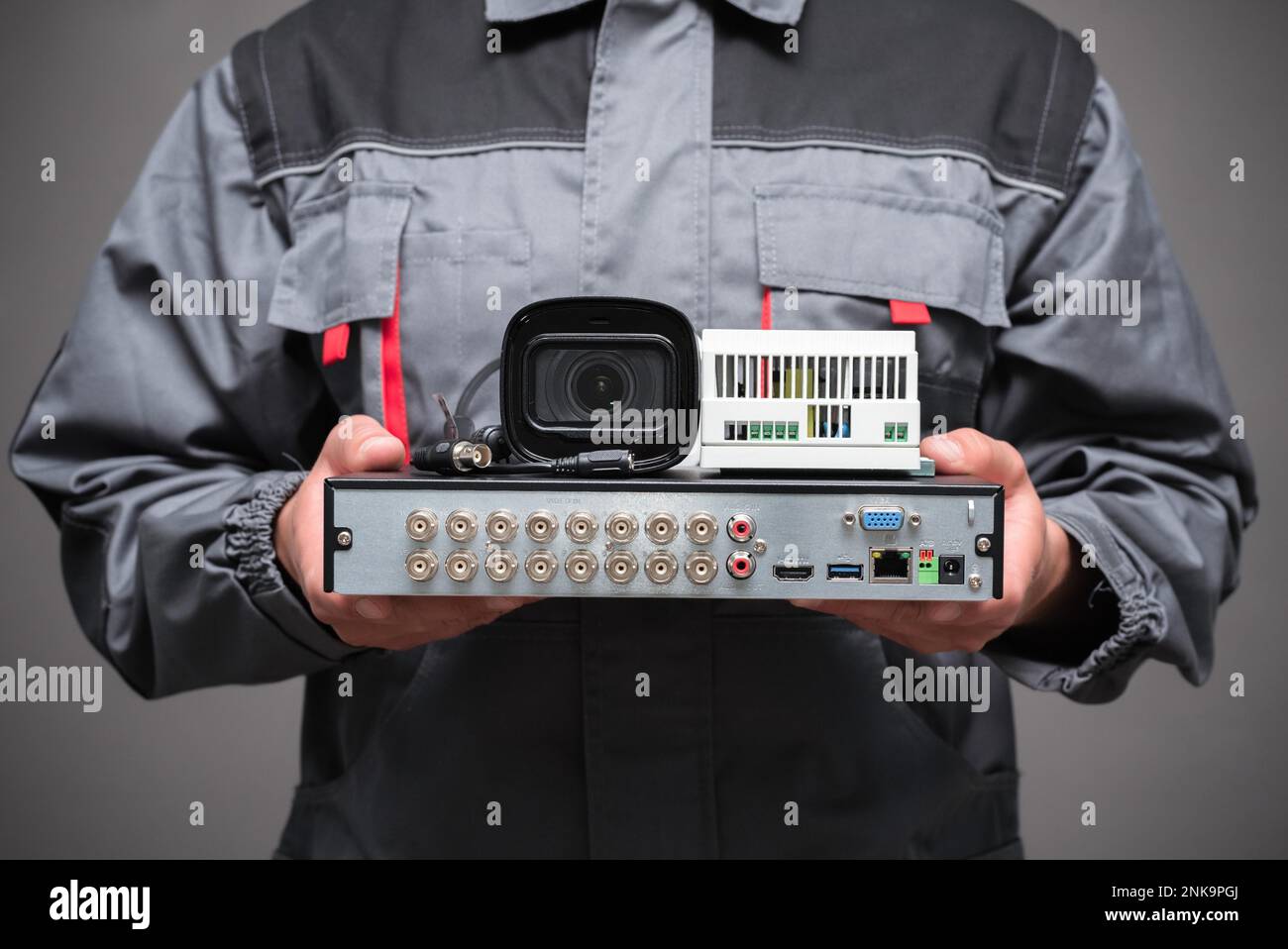 Security camera setup, cctv installation Stock Photo - Alamy
