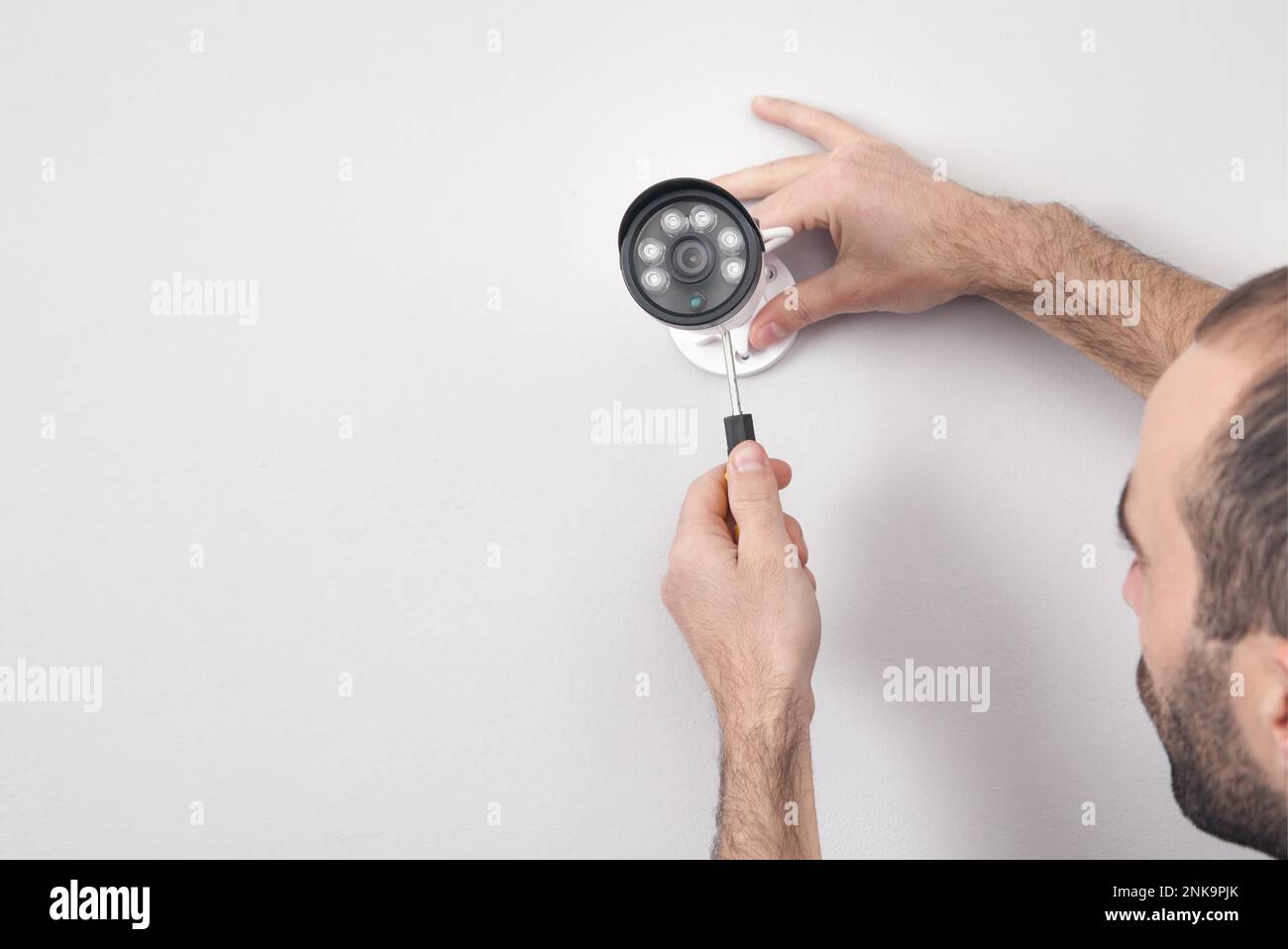 Security camera setup, cctv installation Stock Photo - Alamy