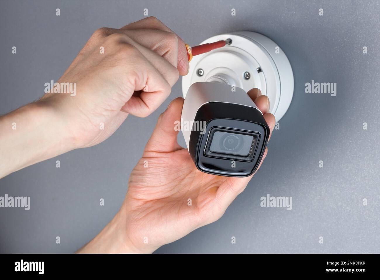 Security camera setup, cctv installation Stock Photo - Alamy