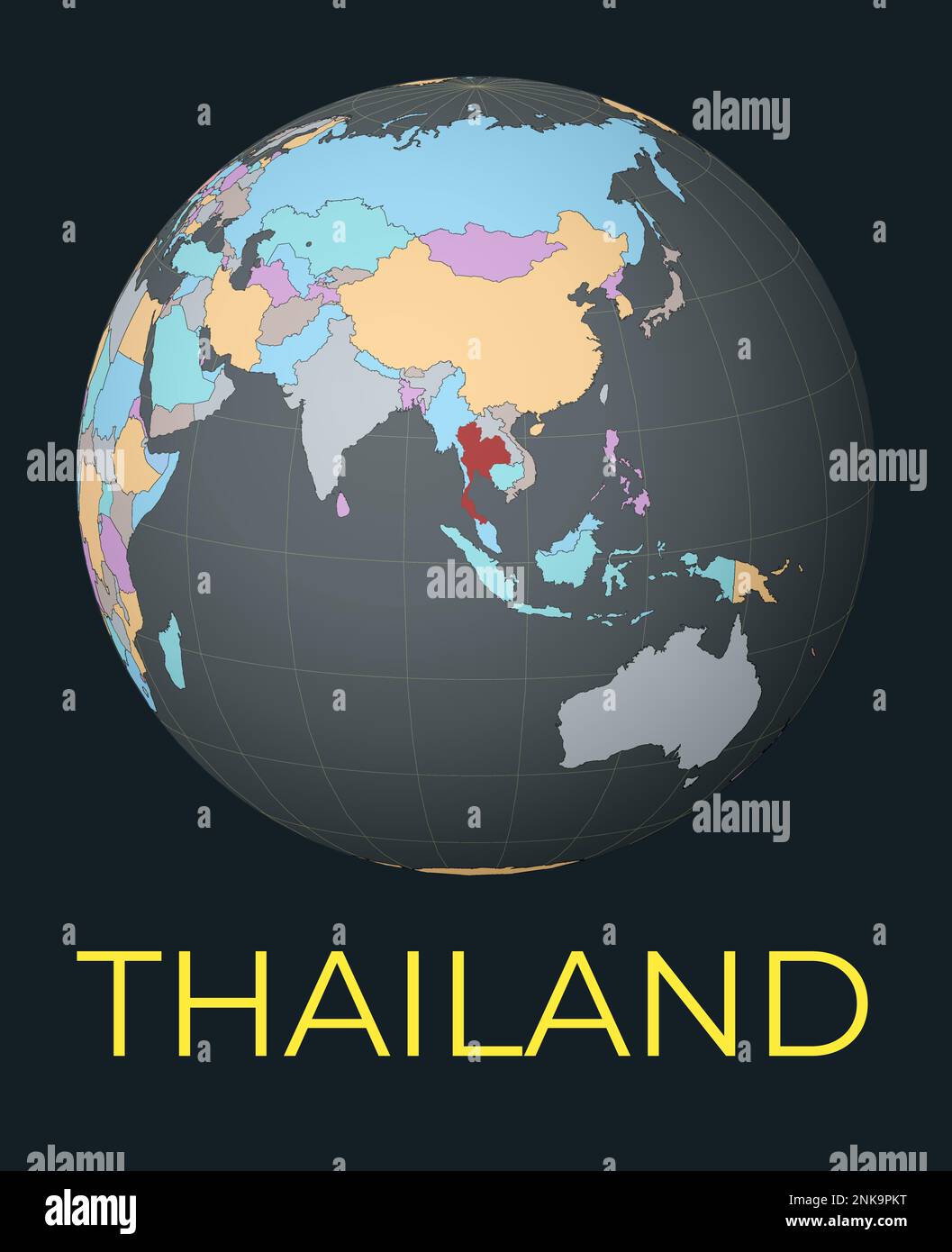 Planet earth highlighted thailand hi-res stock photography and images ...
