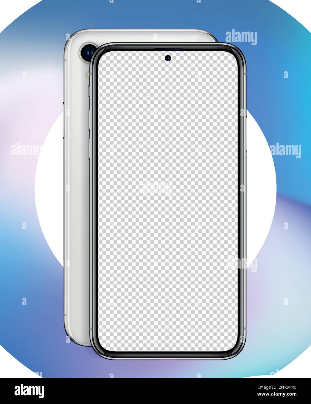 Minimalist smart phone mockup for vector presentation, application ...