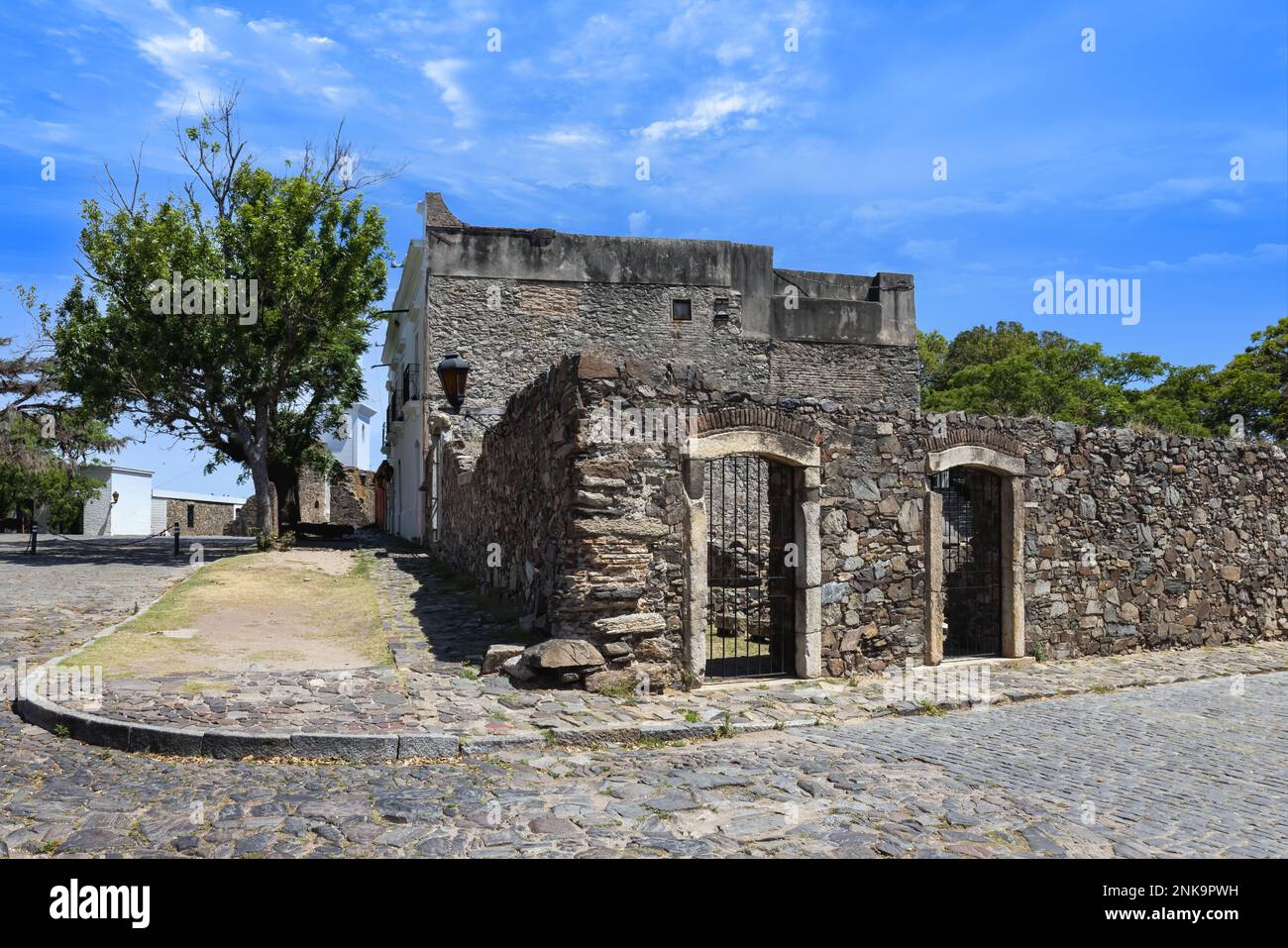Uruguay, colonial streets of Colonia Del Sacramento in historic center ...