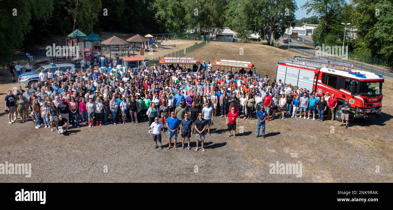 U.S. Army Garrison Rheinland-Pfalz staff and command gather for a group ...