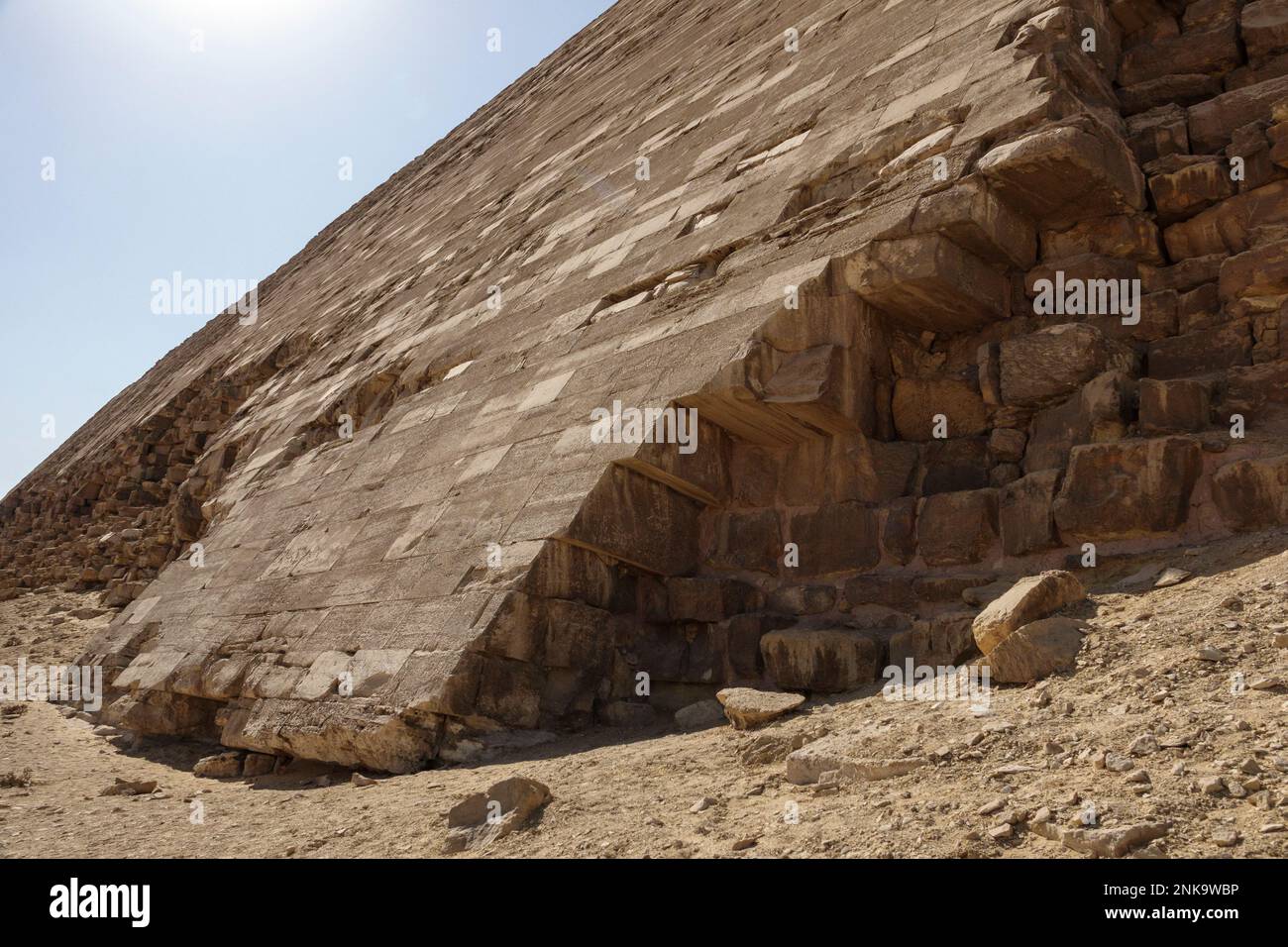 close up of the Structure of the Bent Pyramid at Dahshur, Lower Egypt ...