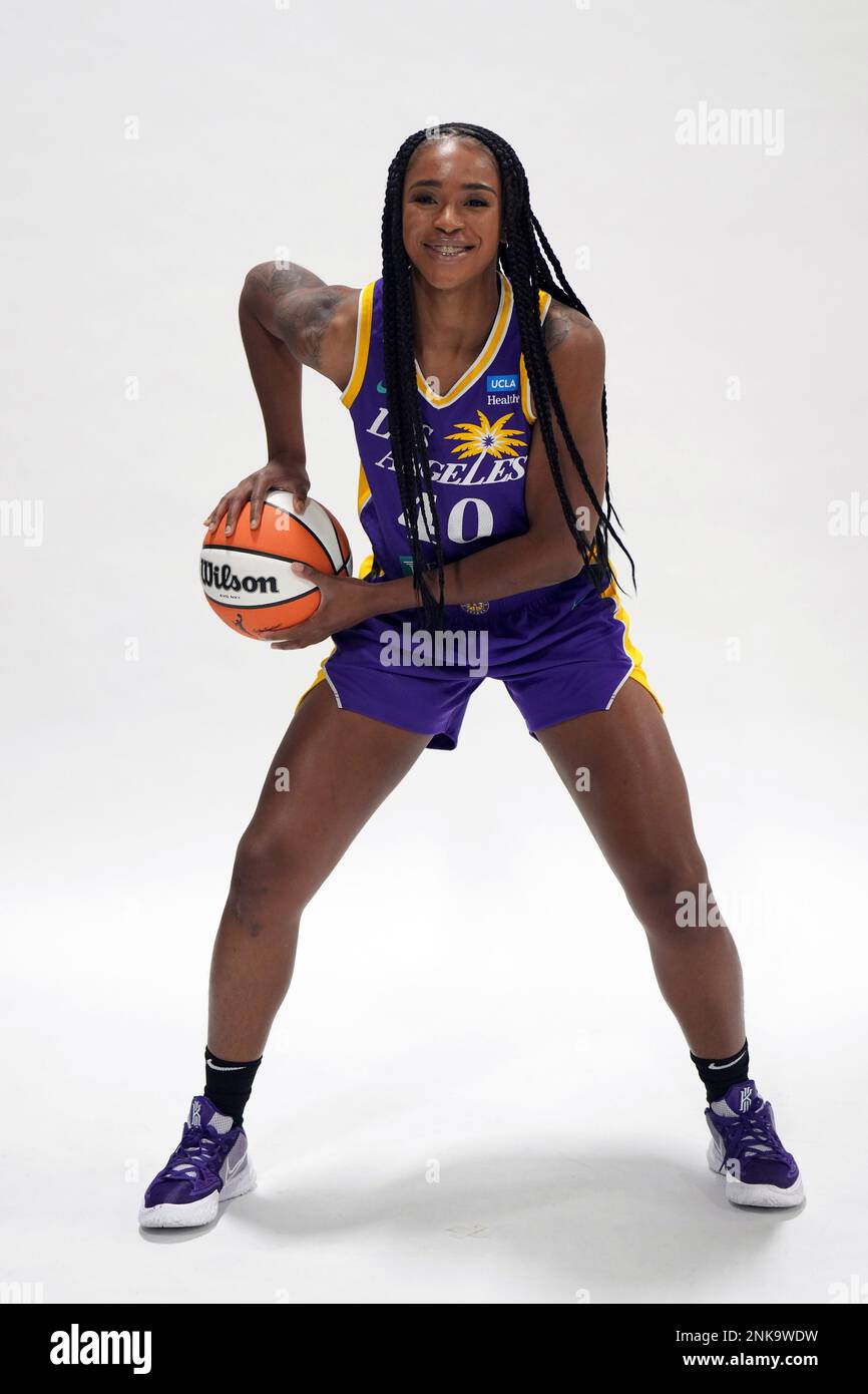 Los Angeles Sparks forward Jasmine Walker (40) poses during media day ...