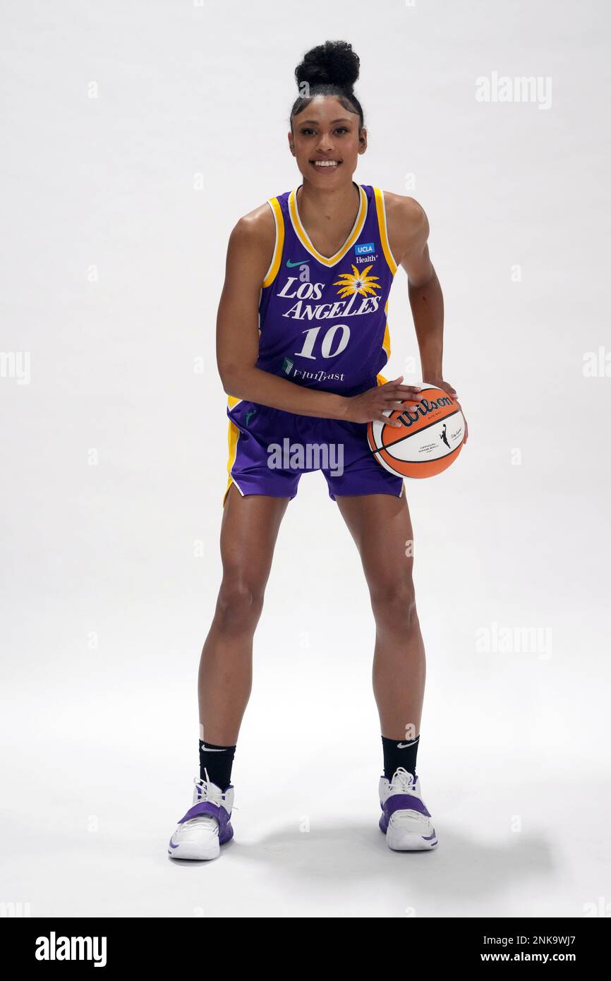 Los Angeles Sparks center Olivia Nelson-Ododa (10) poses during media ...