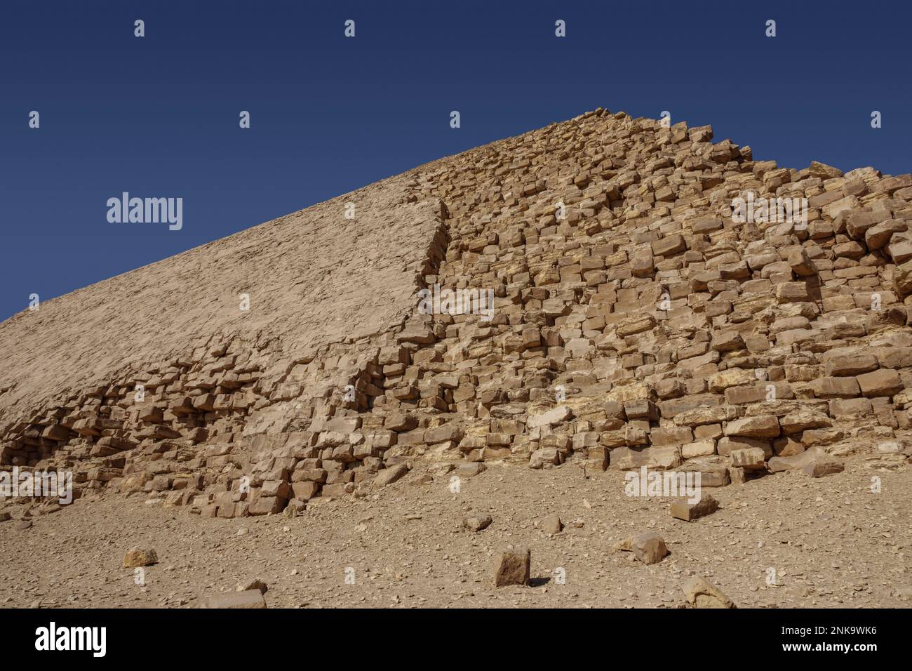 close up of the Structure of the Bent Pyramid at Dahshur, Lower Egypt ...